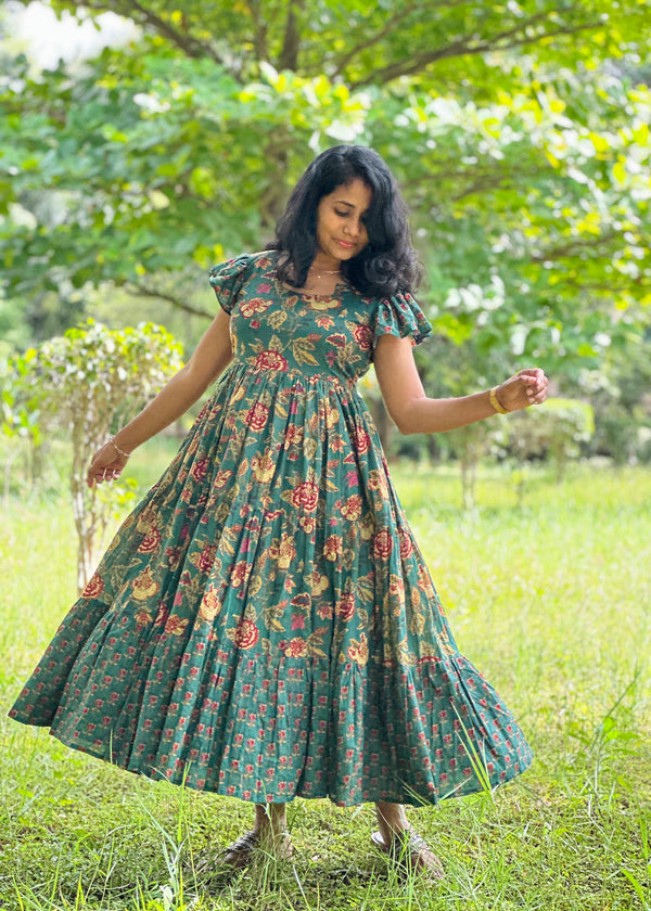 Verdant Blossom 3 tier dress – Mouri